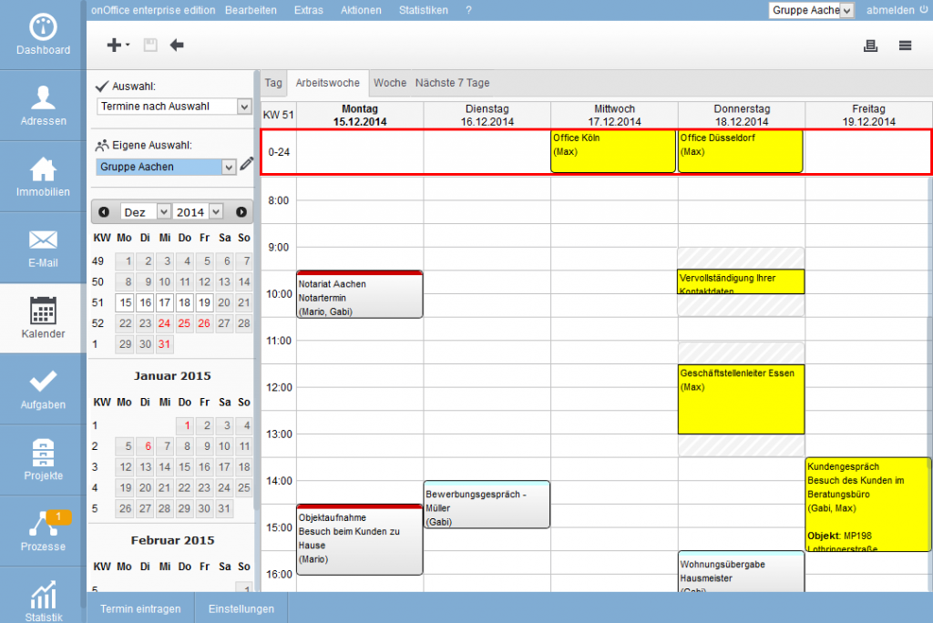 Termin Grunddaten - Onlinehilfe | onOffice Hilfe