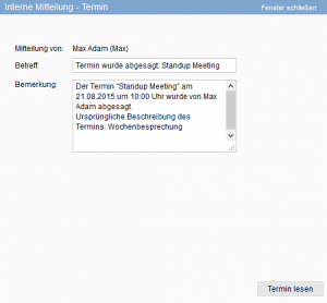 Termin bearbeiten / absagen / löschen - Onlinehilfe | onOffice Hilfe
